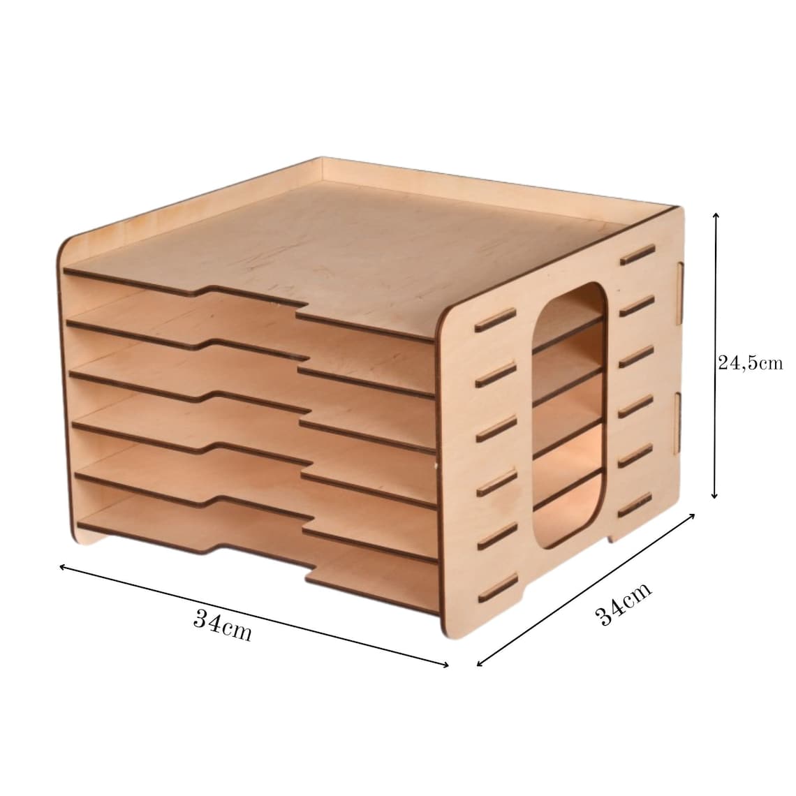 Wooden Document Organizer Plywood File Container Office Supplies ...