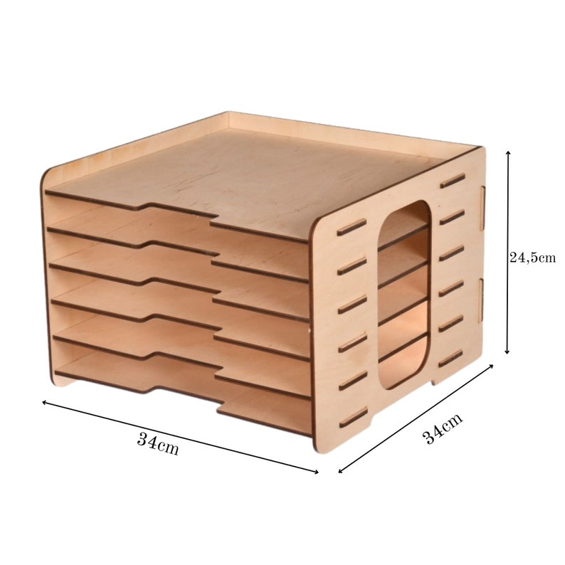 Wooden Document Organizer Plywood File Container Office Supplies ...