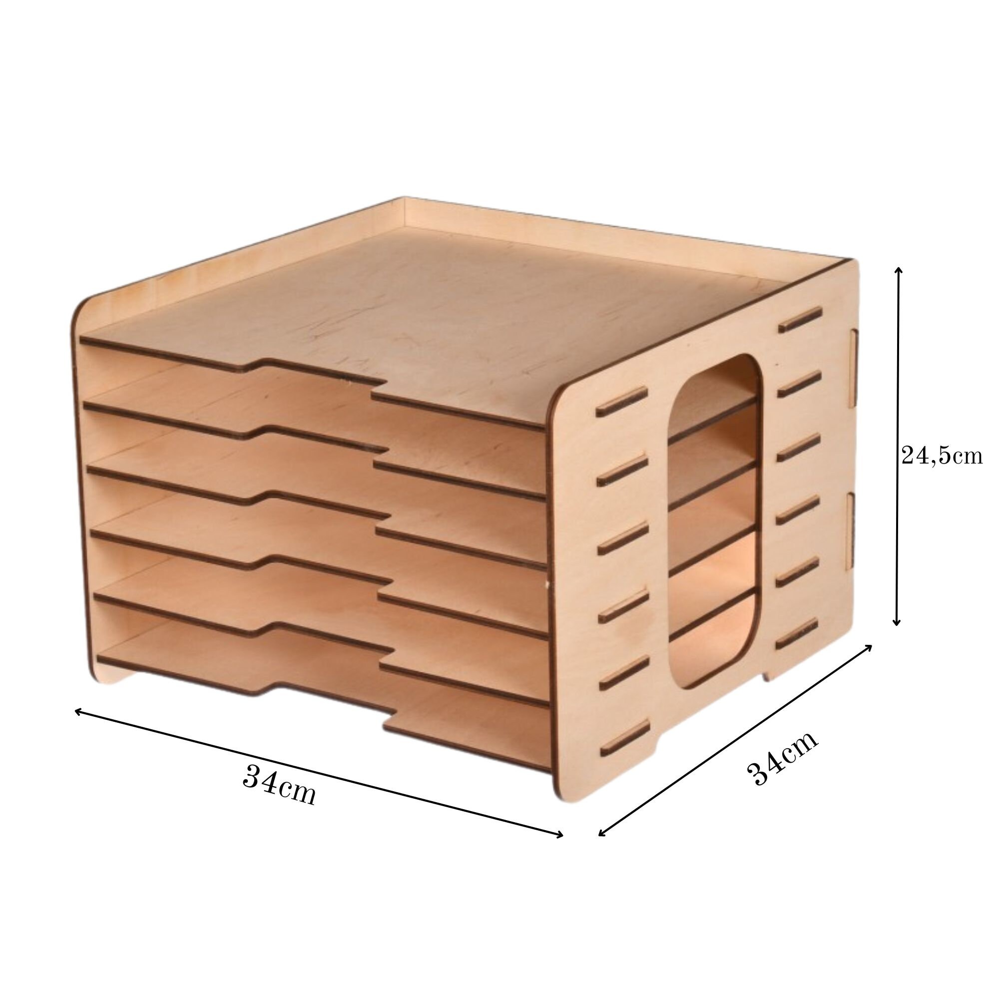Wooden Document Organizer Plywood File Container Office Supplies ...