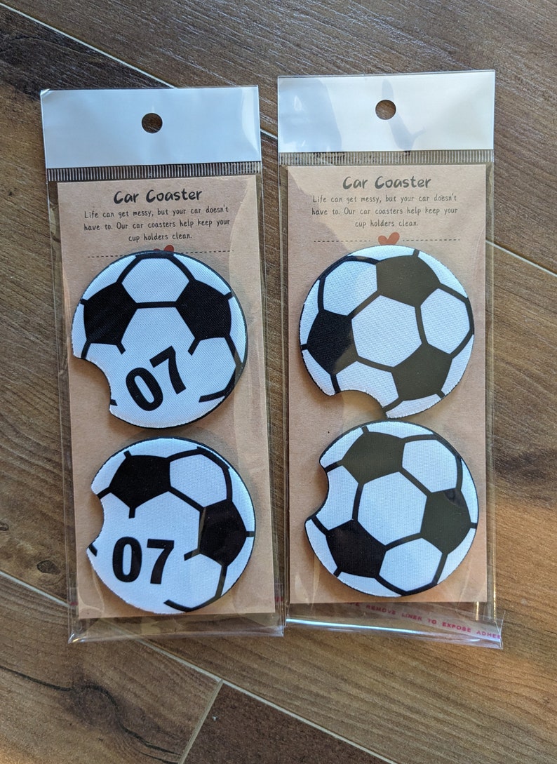 Soccer Car Coasters* 2 Pack Soft Soccer Car Coasters* Personalized ...