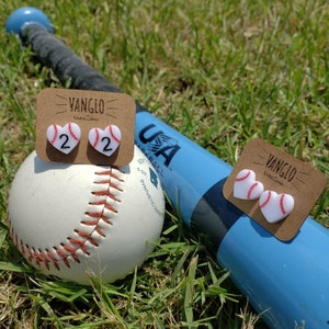 Heart Shaped Personalized Baseball T-ball Stud Earrings * Engraved ...