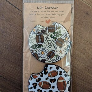 Football Car Coasters* 2 Pack Soft Football Car Coasters* Leopard and ...