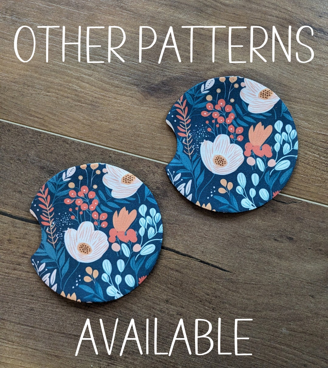 4 Inch Floral Coasters* 2 Pack Soft Flower Large Car Coasters* Pretty ...