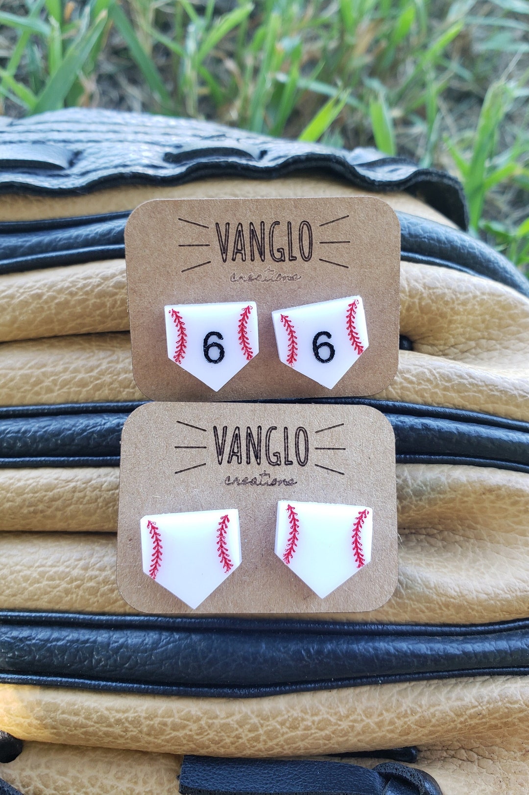 Personalized Baseball Homeplate Stud Earrings * T-ball Home Plate ...