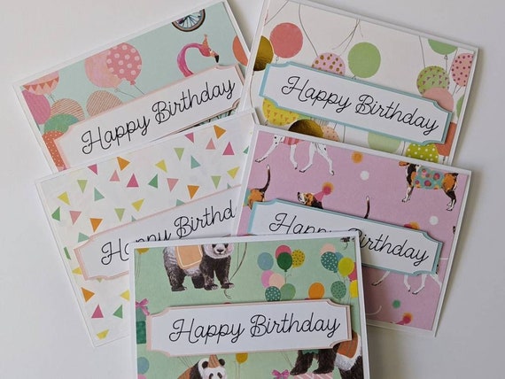 Handmade Happy Birthday Card Set Celebration Cards - Etsy