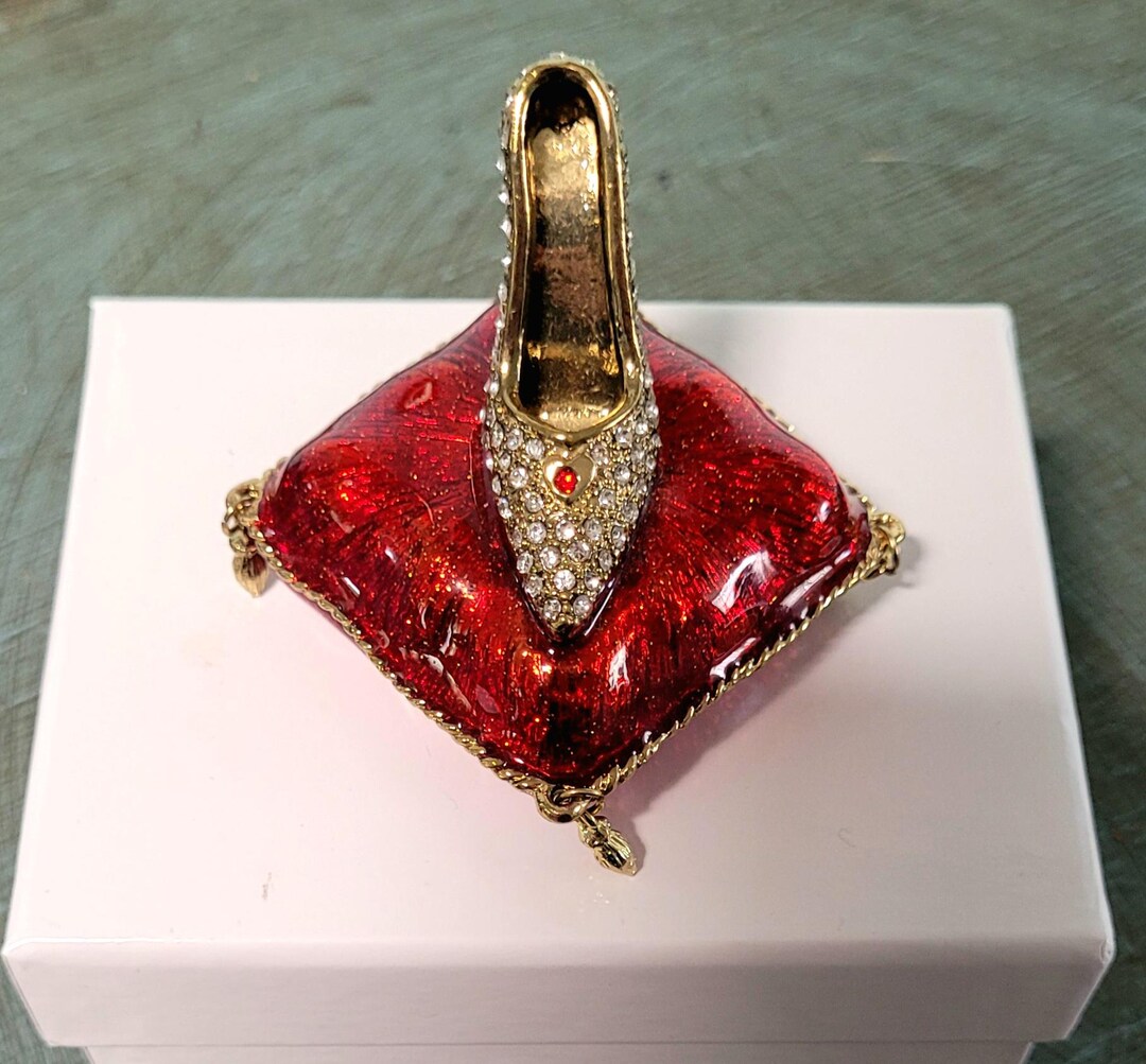 Vintage Cinderella Shoe Trinket Box/ Crystal High Heel Ring Holder - Etsy