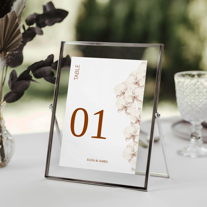 Printable Boho Table Numbers Template, Modern Wedding Table Numbers ...