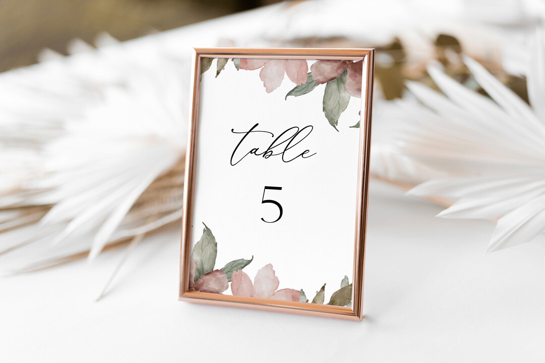KAUI - Printable Boho Table Numbers Template, Modern Wedding Table ...