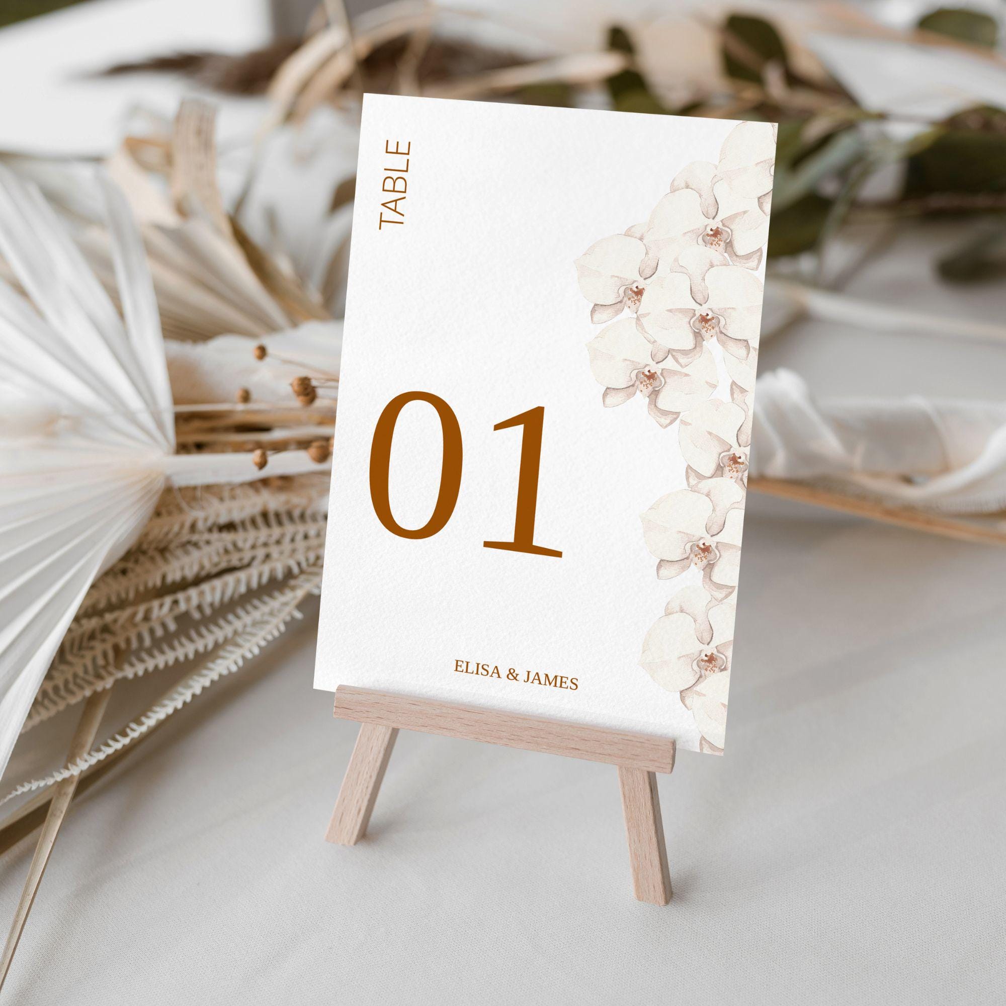 Printable Boho Table Numbers Template, Modern Wedding Table Numbers ...