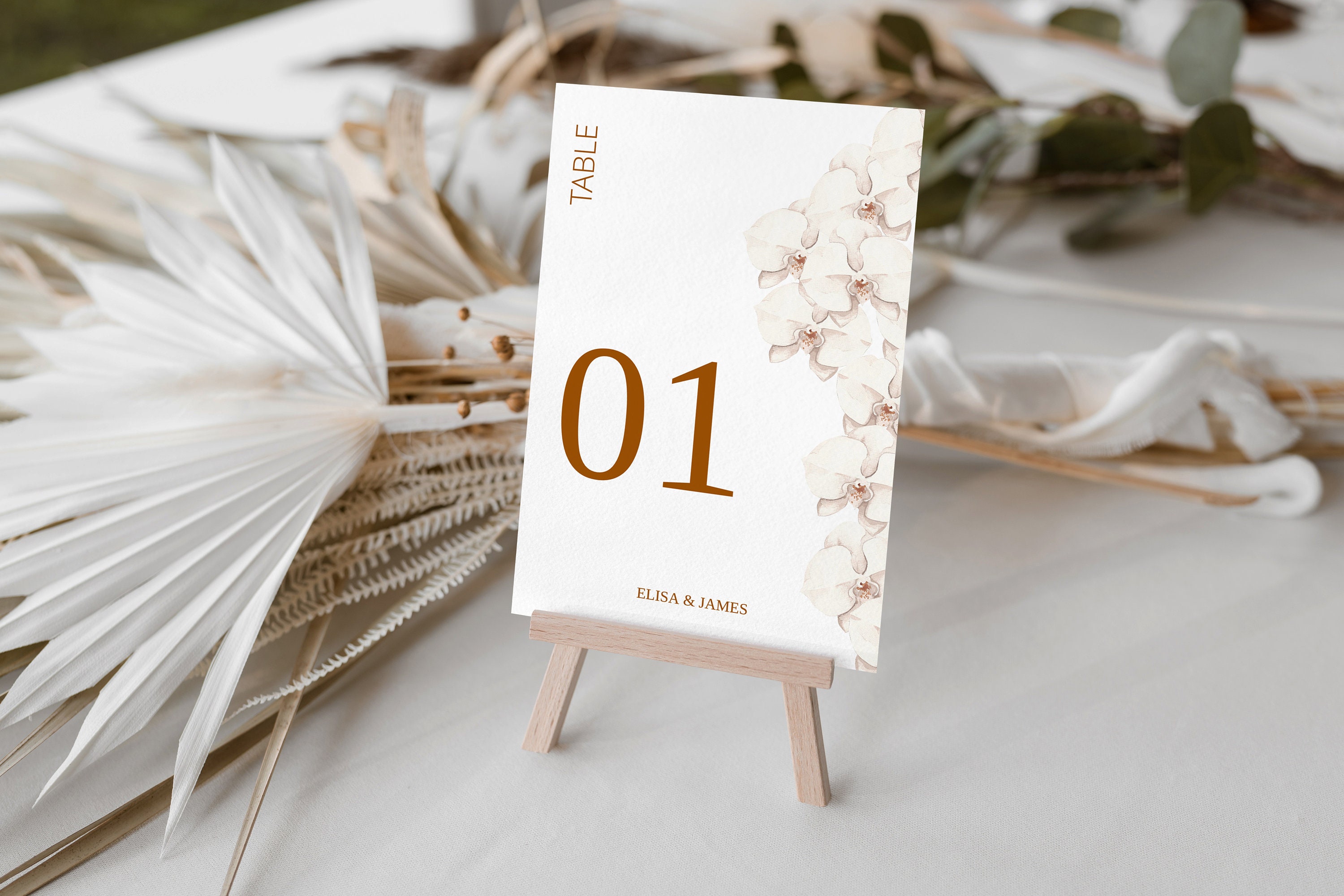 Printable Boho Table Numbers Template, Modern Wedding Table Numbers ...