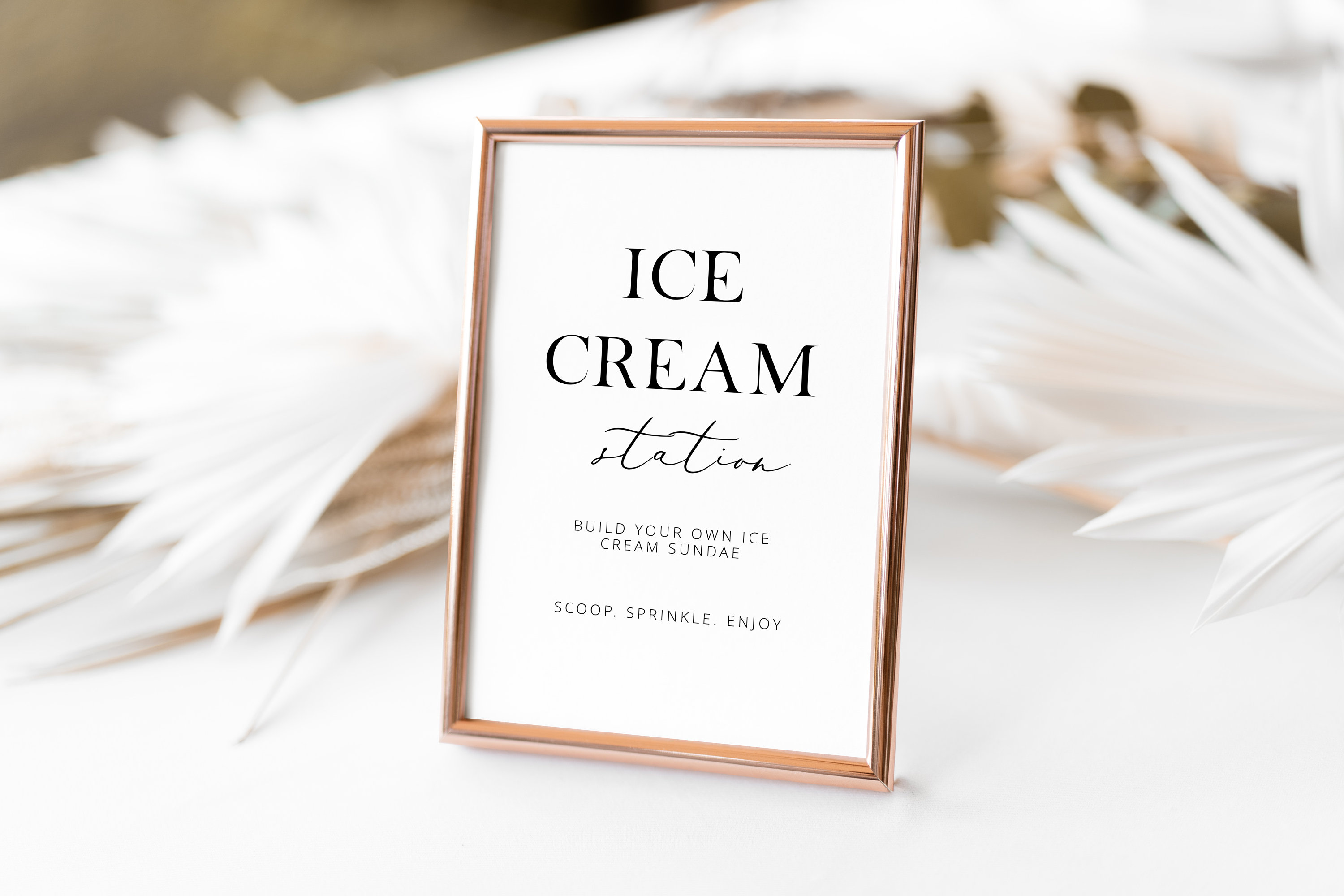 Minimalist Wedding Ice Cream Station, Ice Cream Bar Sign, Sundae Bar ...