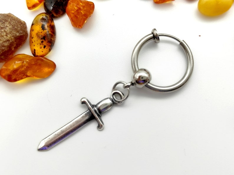 Sword Earring Men Weapon Clip-on Skeleton Clip-on Skull - Etsy