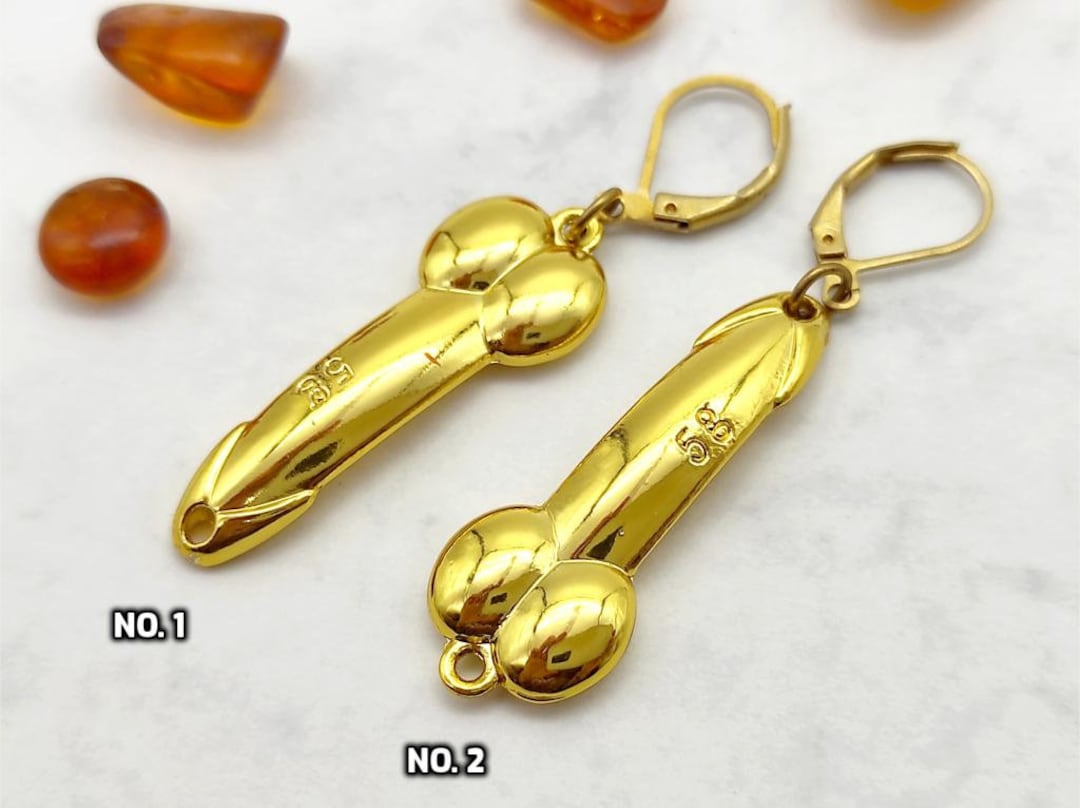 Gold Penis Earring, One Earring Men, Magic Charm, Protection Phallus ...