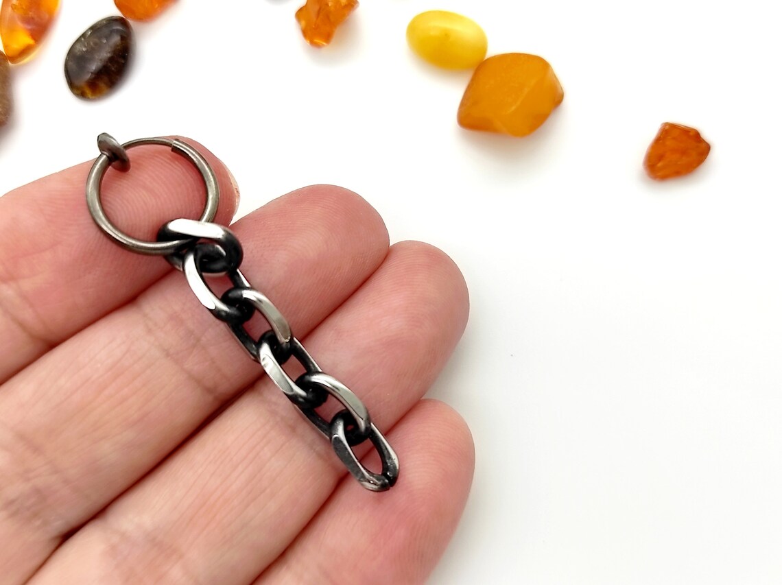 Stainless Steel Clip-on Stainless Steel Earring Chain - Etsy