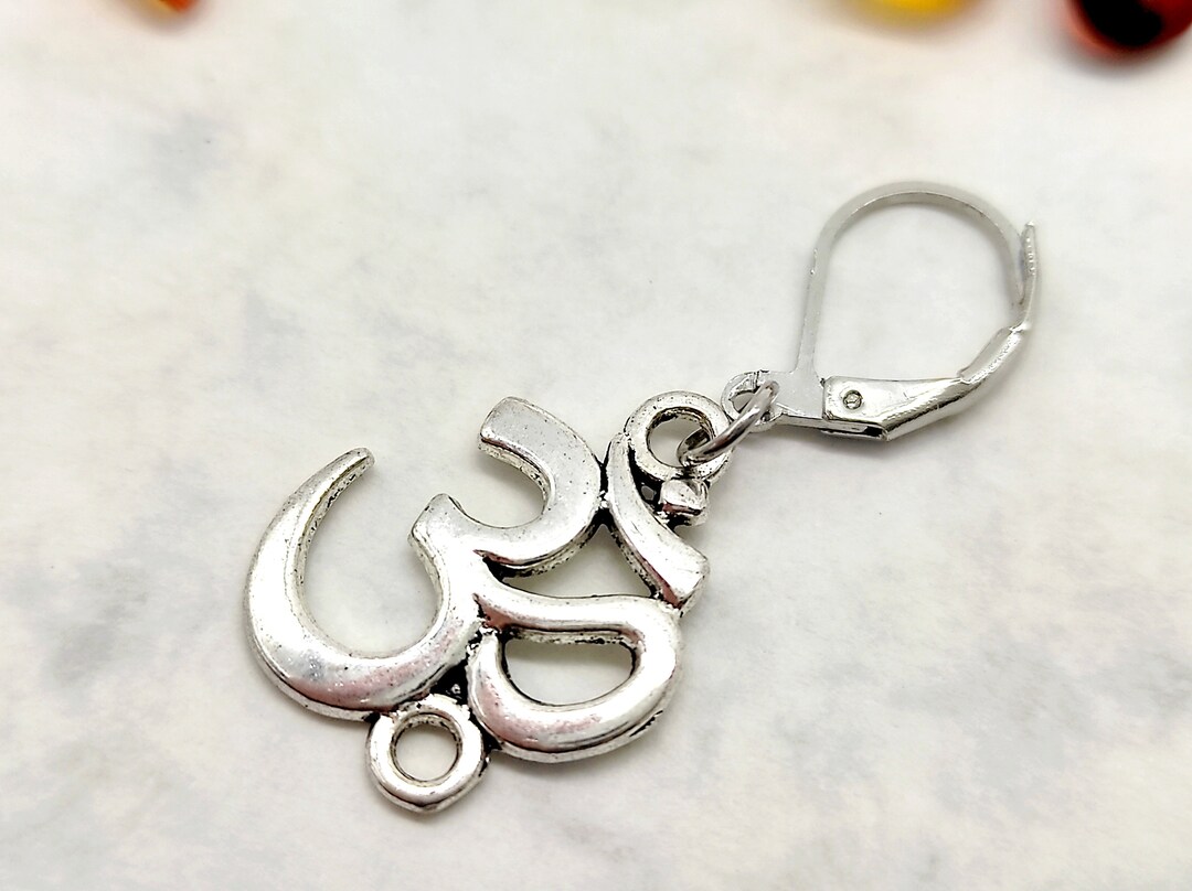 Om Dangle Ohm Earring Men Om Yoga Zen Yoga Dangle Unisex Yoga Om