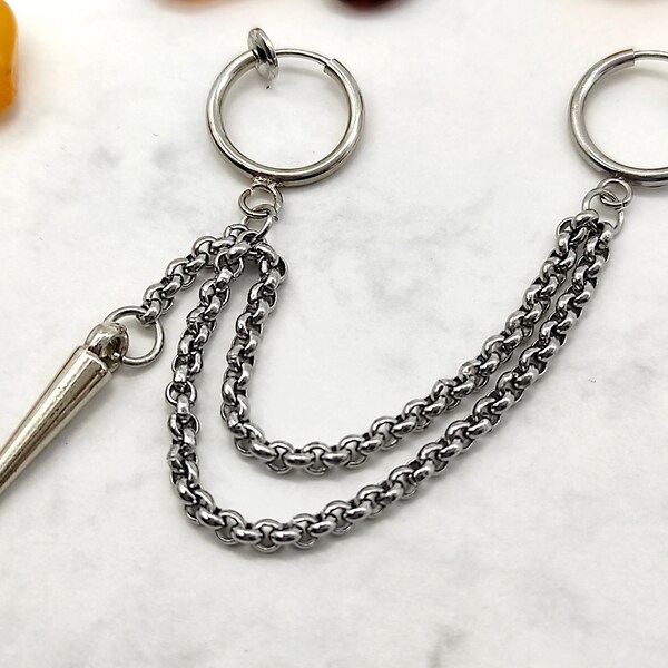 Chain Clip on Earrings - Etsy