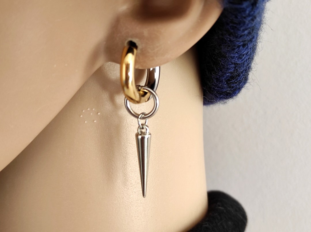 Spike Earring, Spike Dangle, Cone Earring, Spike Hoop, Punk Hoop ...