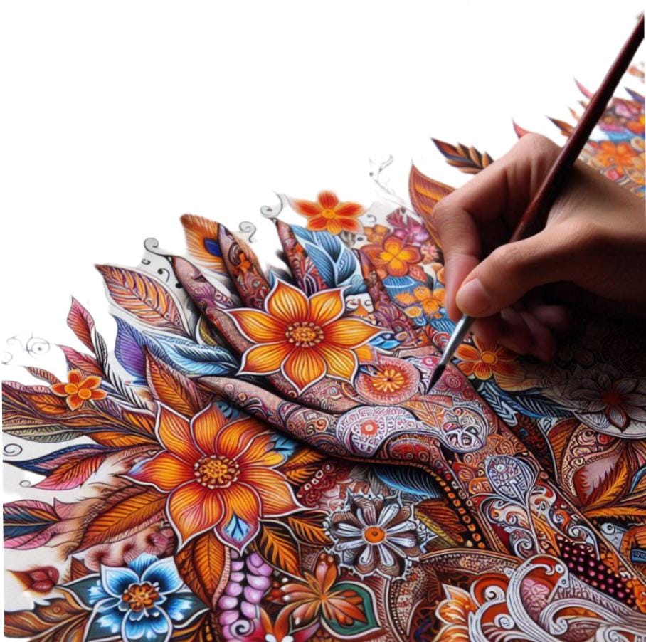 10 PNG Files, Batik Drawing Clipart, Printable Watercolour Clipart ...