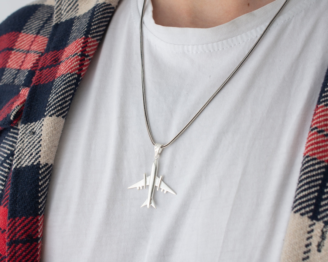 Sterling Silver Airplane Necklace: Vintage Aviator Pendant - Etsy