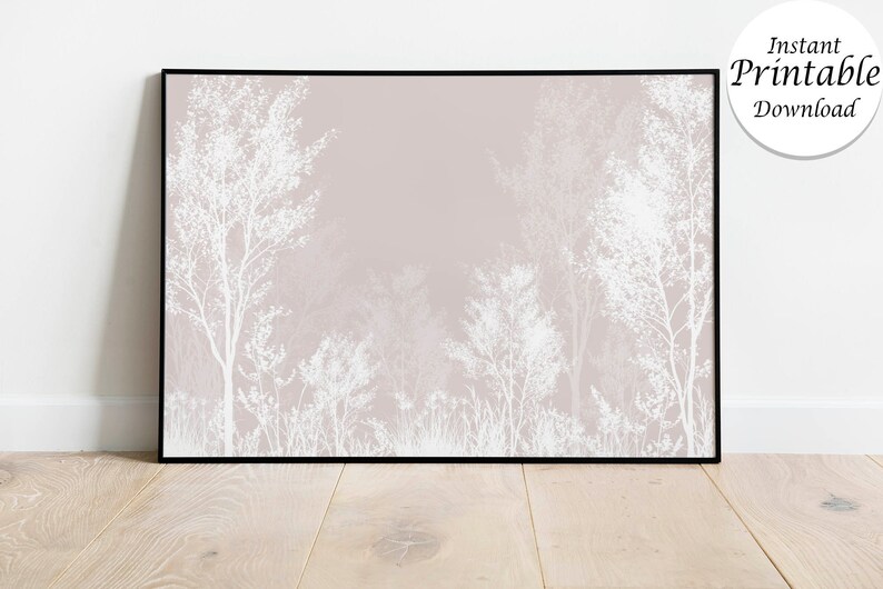 White Trees, Tropical Mural, Wallpaper Design, for Digital Print ...