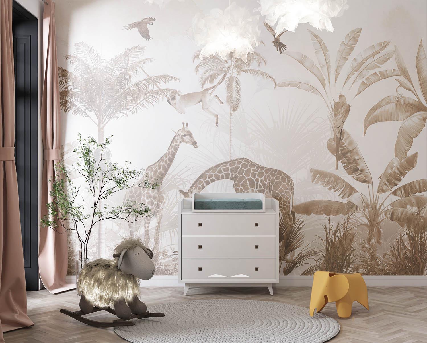 Safari Animals Wallpaper: Children's Room Decor (digital File) - Etsy