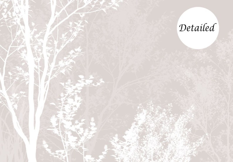 White Trees, Tropical Mural, Wallpaper Design, for Digital Print ...