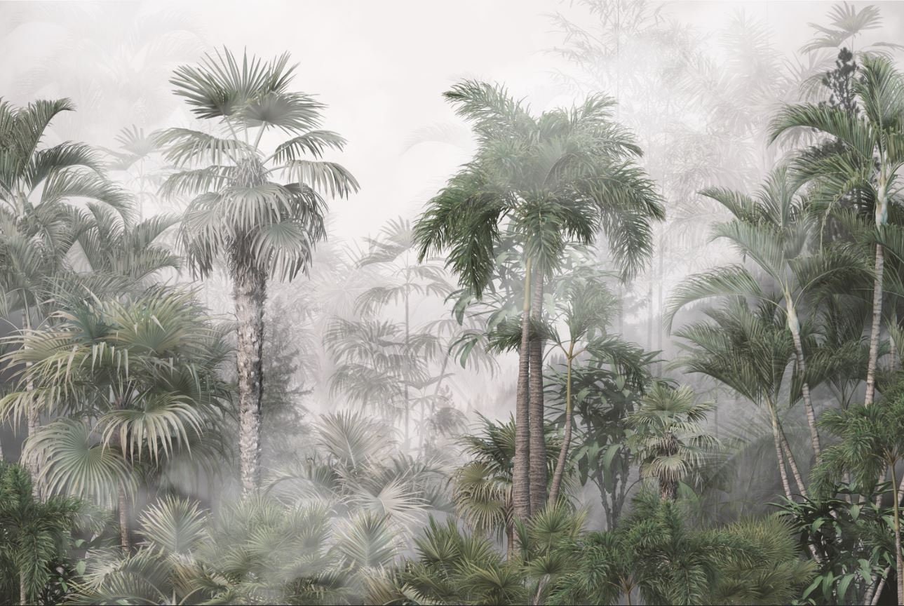 Green Tropical Trees Wallpaper: High Definition Digital Print (digital ...