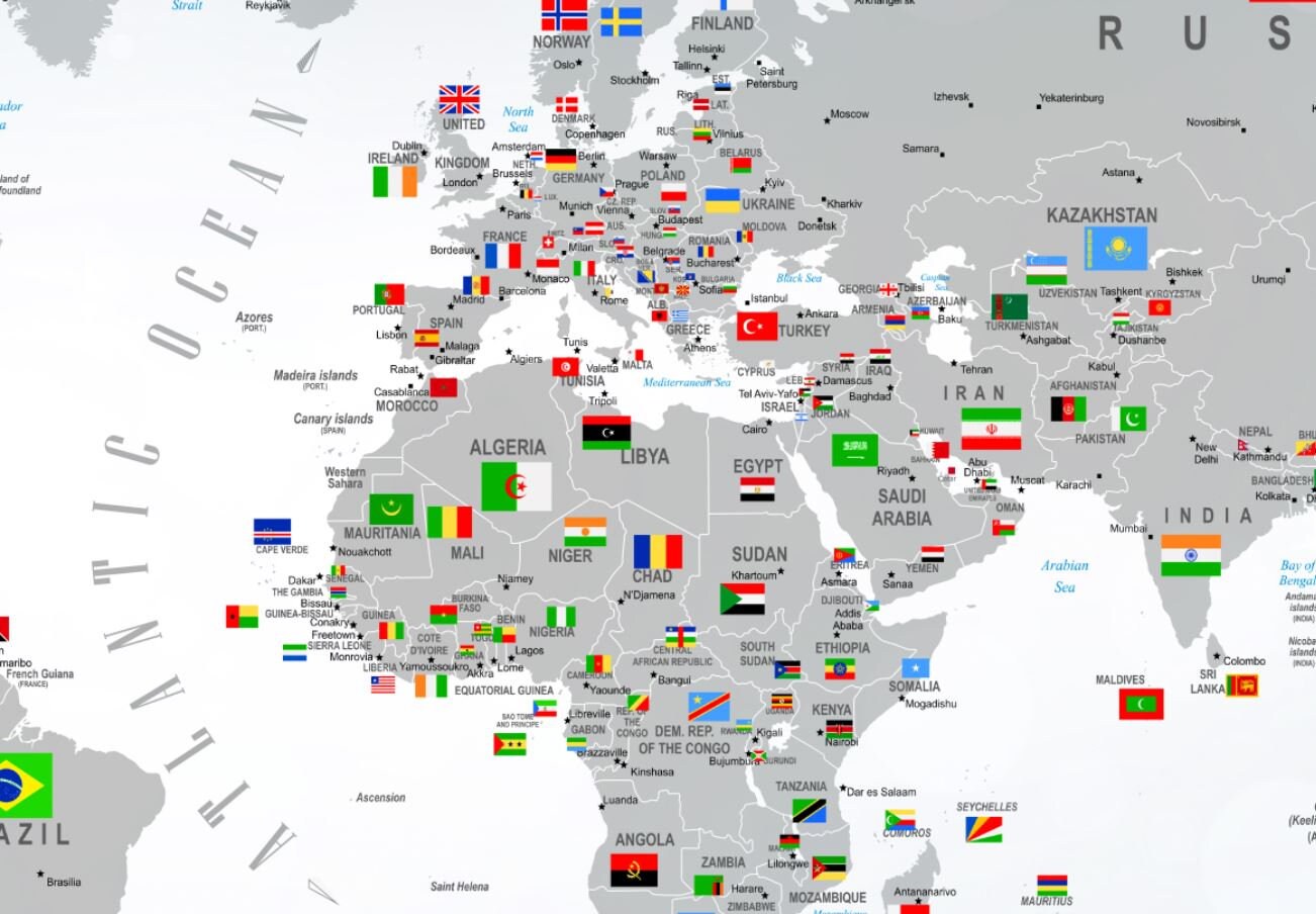 Educational World Map for Children's Rooms Design , for Digital Print ...