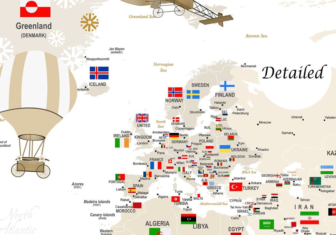 World Map, Educational Map, Kids World Map, Kids Mural for Digital ...