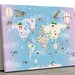 Colorful World Map, Educational Map, Kids World Map , for Digital Print ...
