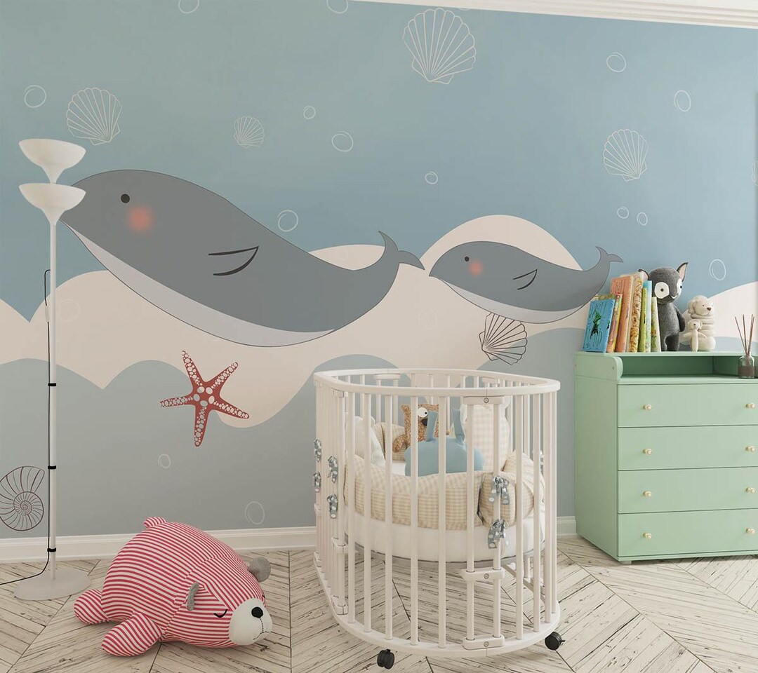 Cute Whale Wallpaper, Children's Room Decor (digital File) - Etsy