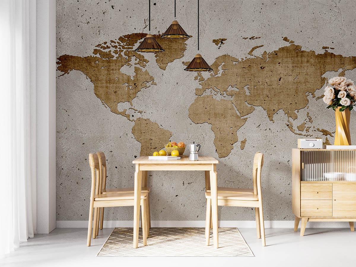 Concrete World Map Mural: Vintage Style (digital File) - Etsy