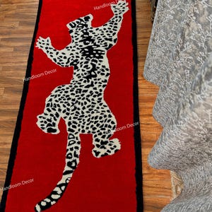 Stair Runner Rug Hand Tufted Rug Leopard Print Rug Custom Size Rug ...