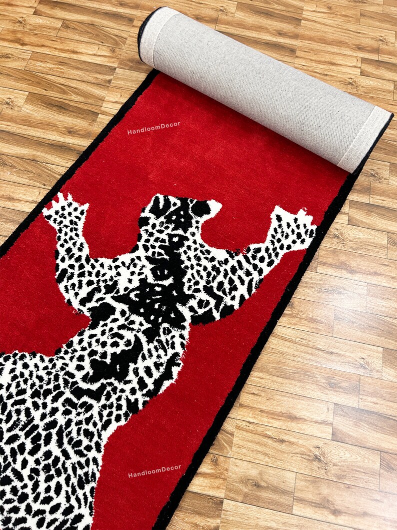 Handmade Stair Runner Leopard Print Rug Tuft Stair Rug Hand Tufted ...