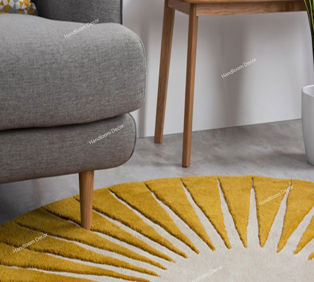 Round Tufted Rug, Hand Tufted Rug, Custom Round Rug, Colorful Round ...