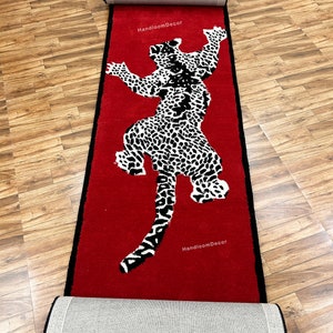 Handmade Stair Runner Leopard Print Rug Tuft Stair Rug Hand Tufted ...