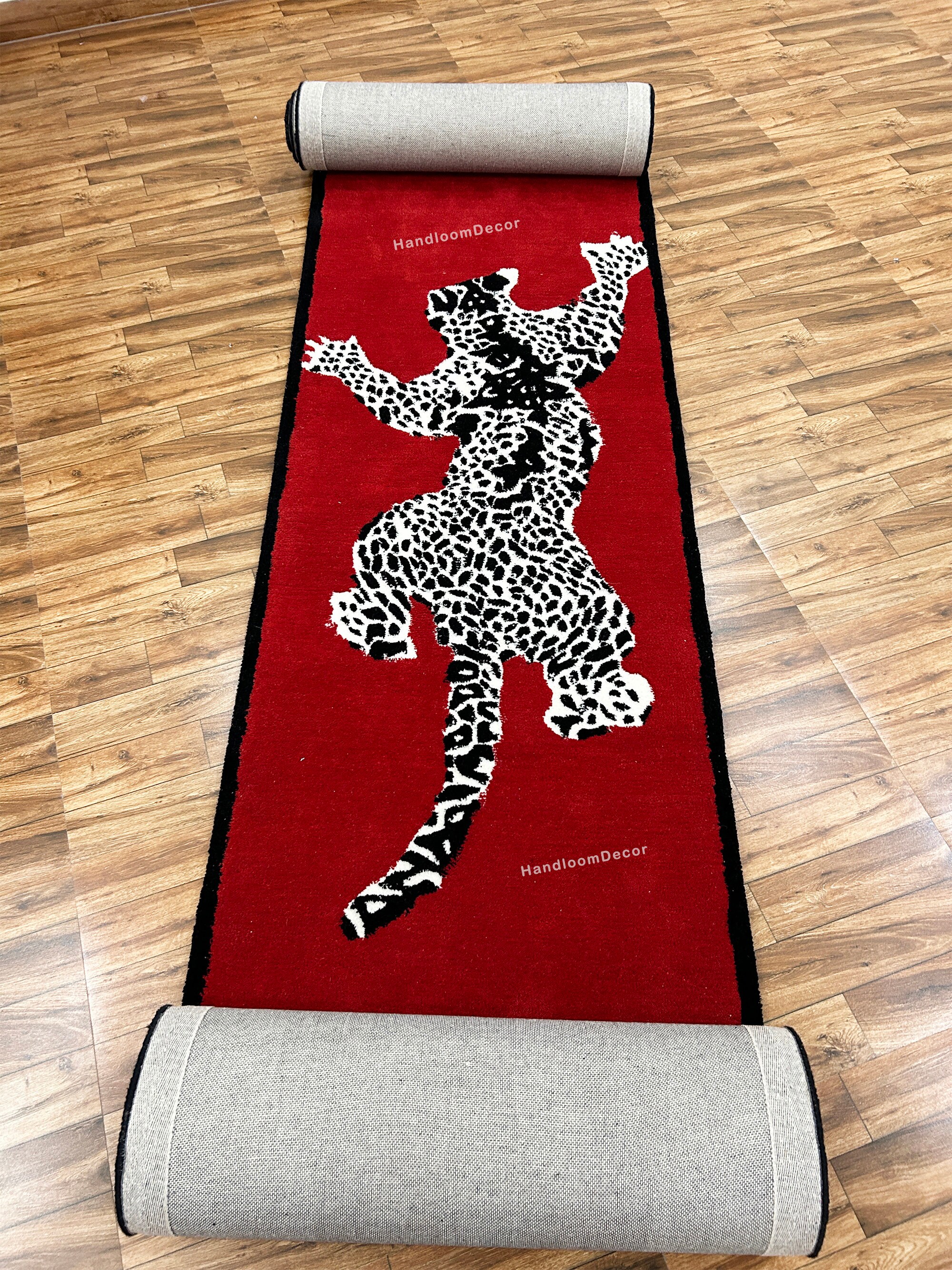 Handmade Stair Runner Leopard Print Rug Tuft Stair Rug Hand Tufted ...