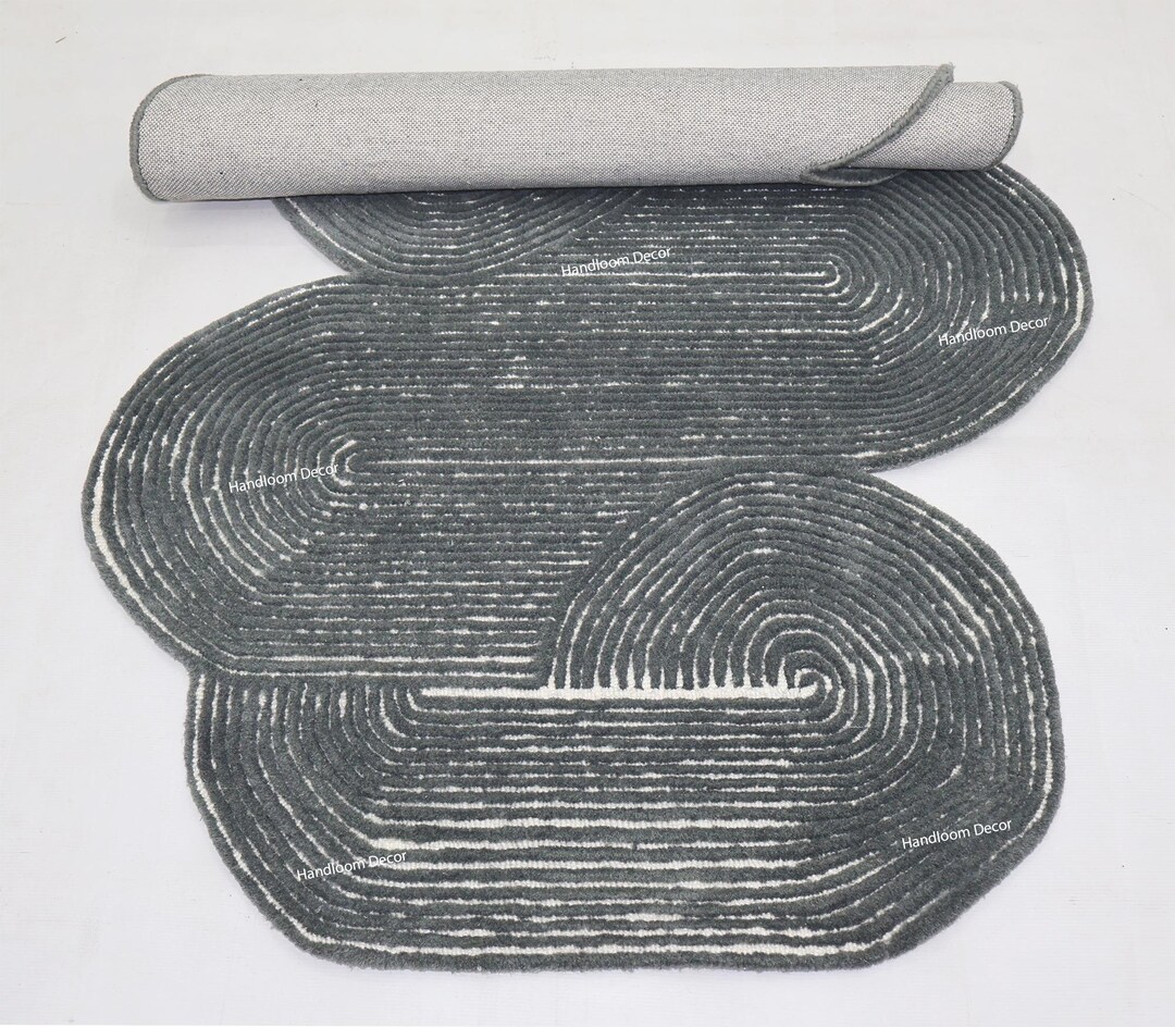 Irregular Shape Rug, Tufted Area Rug, Woolen Rug, Abstract Rug ...