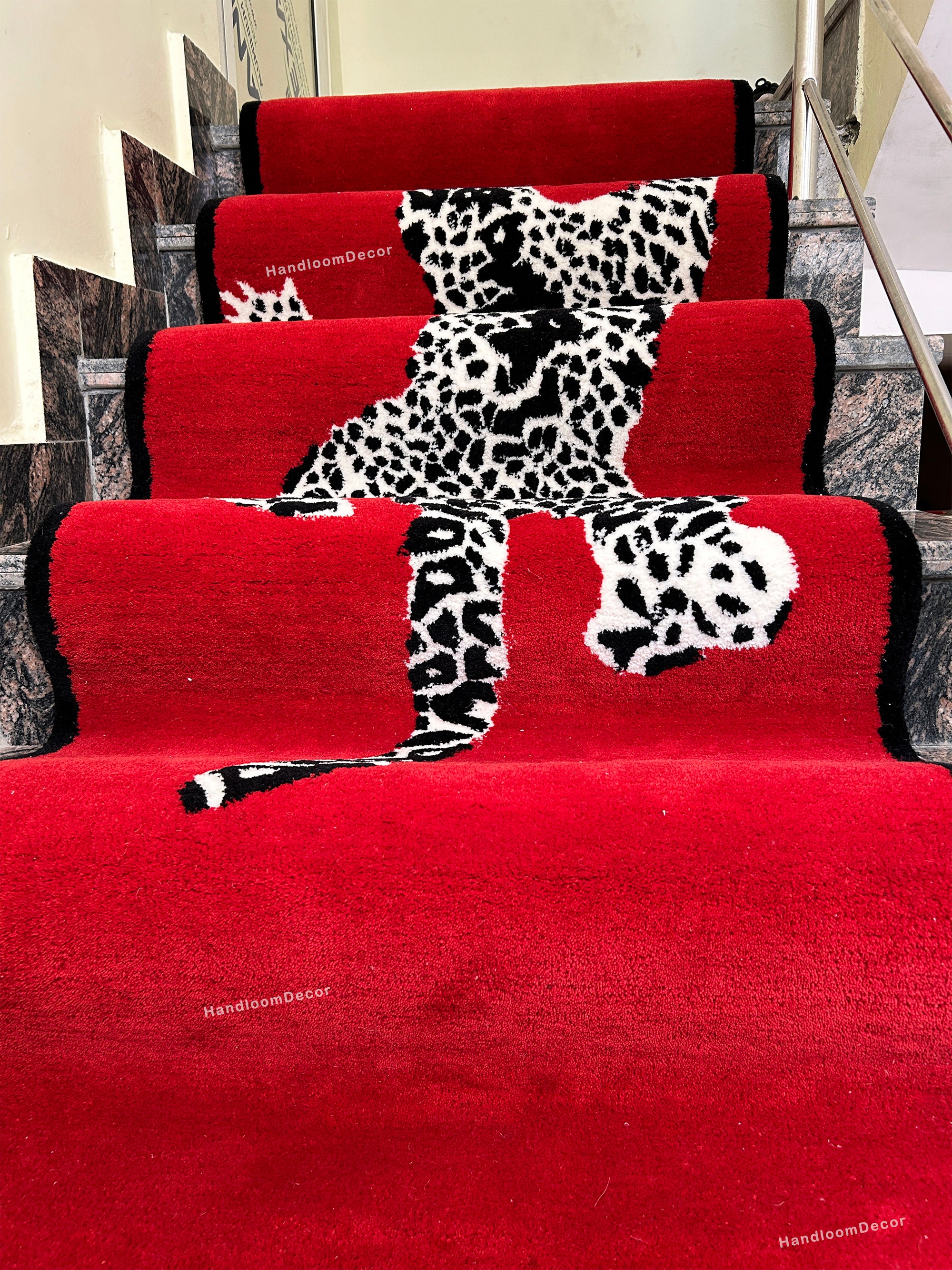 Handmade Stair Runner Leopard Print Rug Tuft Stair Rug Hand Tufted ...