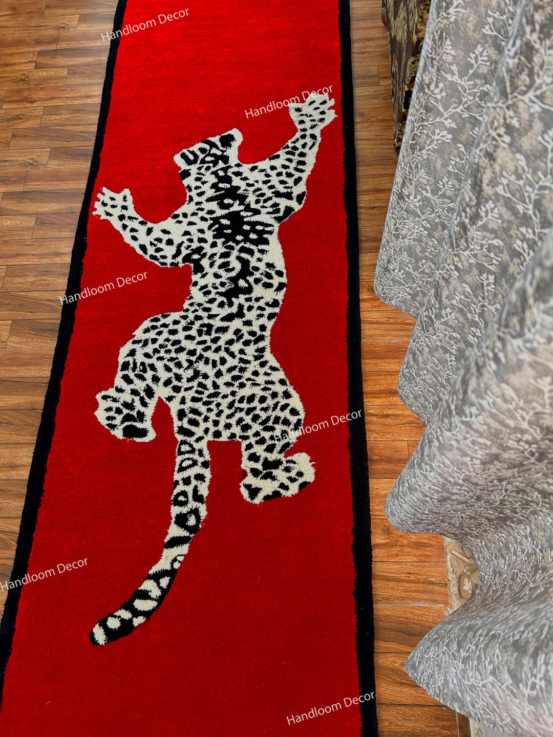 Leopard Print Runner Area Rug Handmade Tufted Rug Multicolor Rug Decor ...