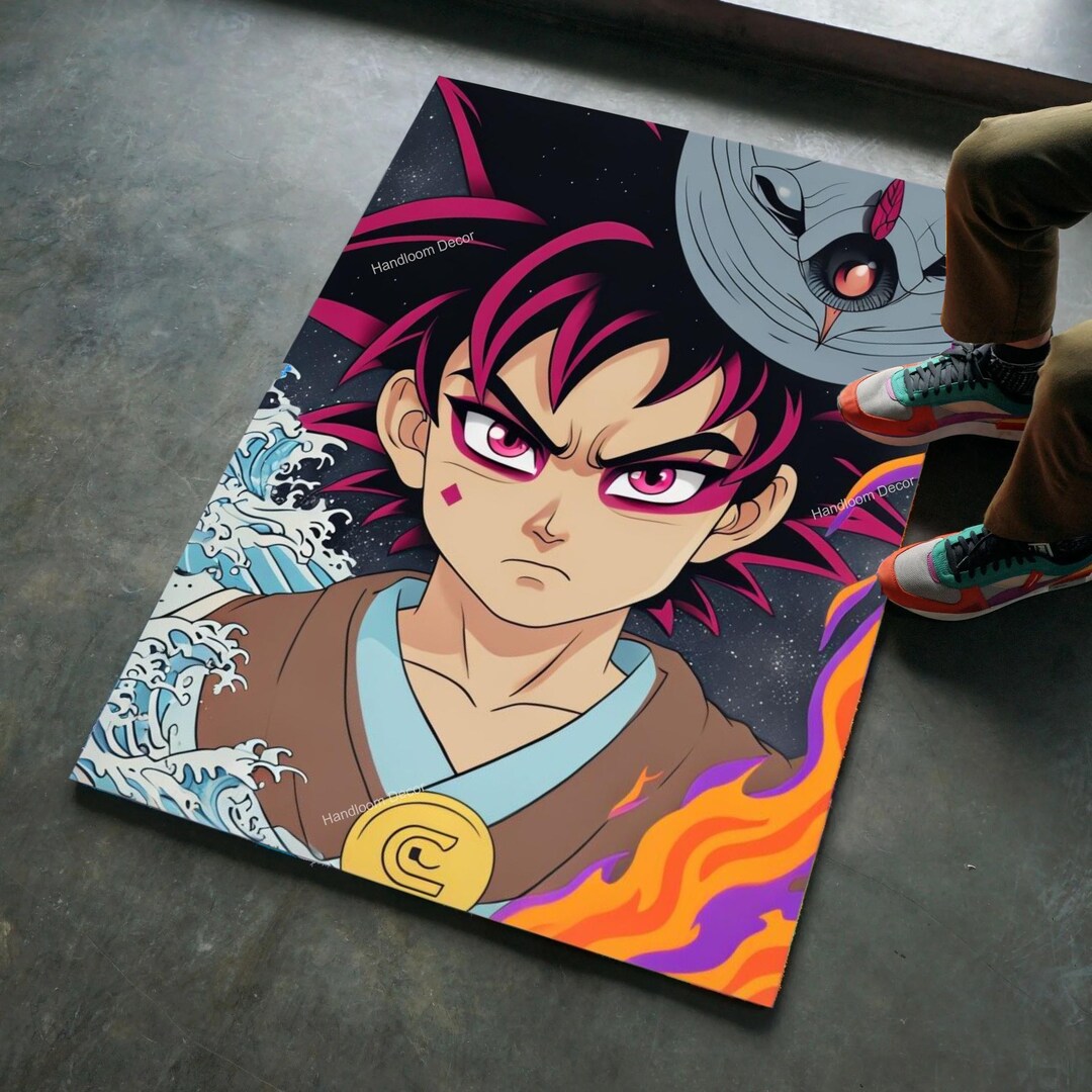 Anime Tufted Rug, Dragon Ball Rug, Goku Tufted Rug, Modern Living Room ...
