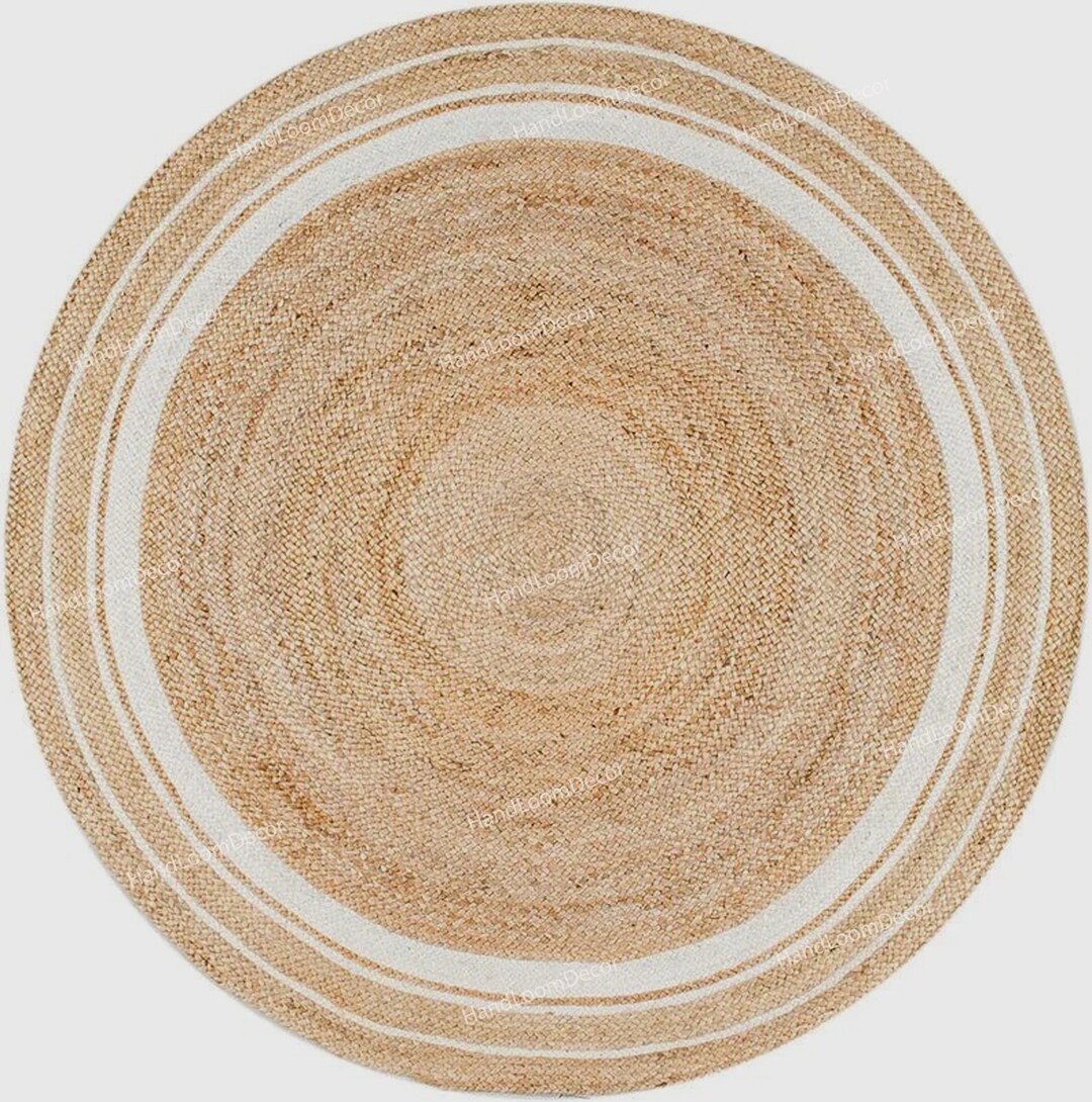 Round Rug Hand Braided Jute Round Rug Area Rug Table Rug Floor Rug Sofa ...