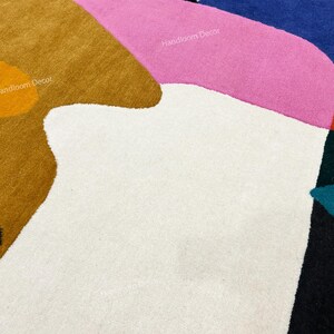 Handmade Multicolor Tufted Wool Rug, Area Rug, Hand Tufted Rug, Custom ...