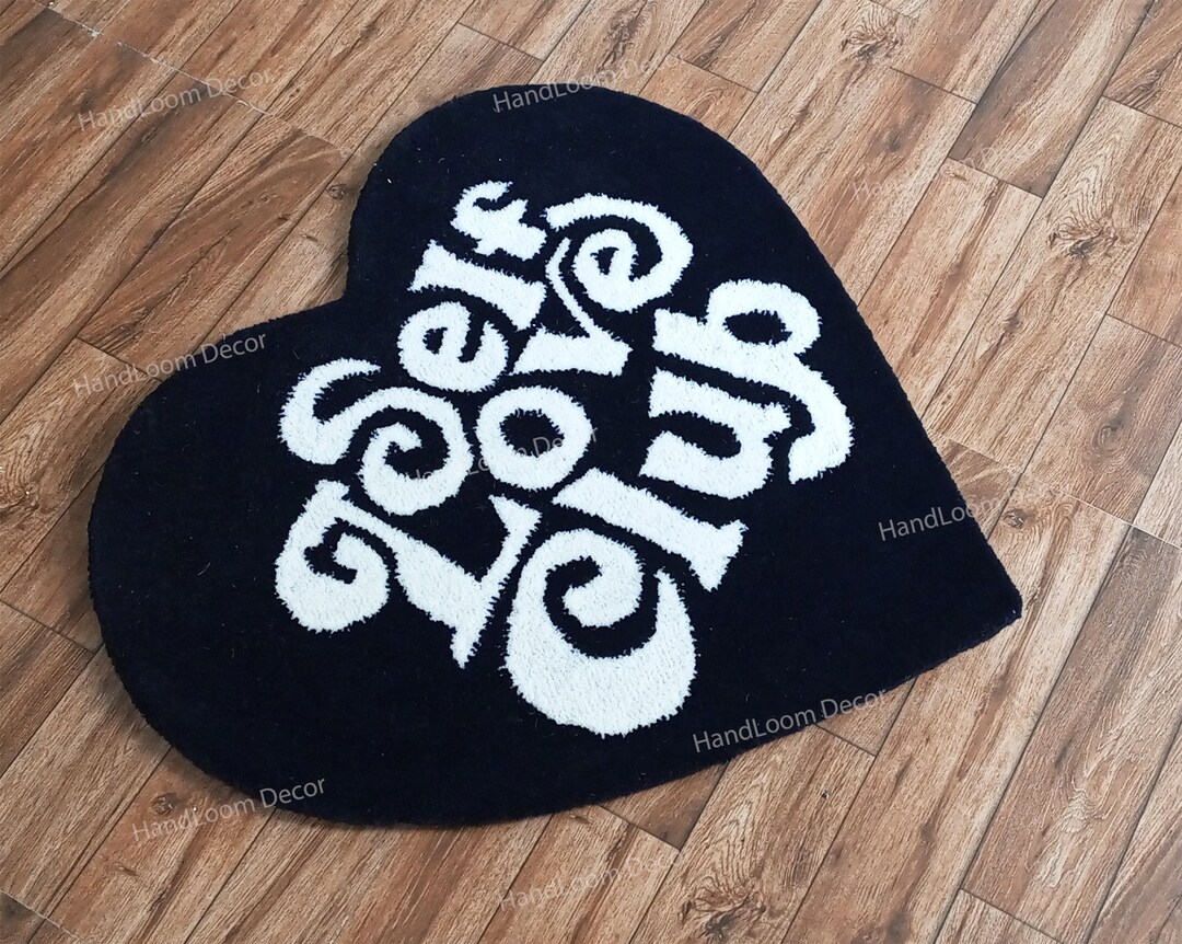 Heart Shaped Tufted Rug Girls Living Room Carpet Room Décor Rug Custom ...