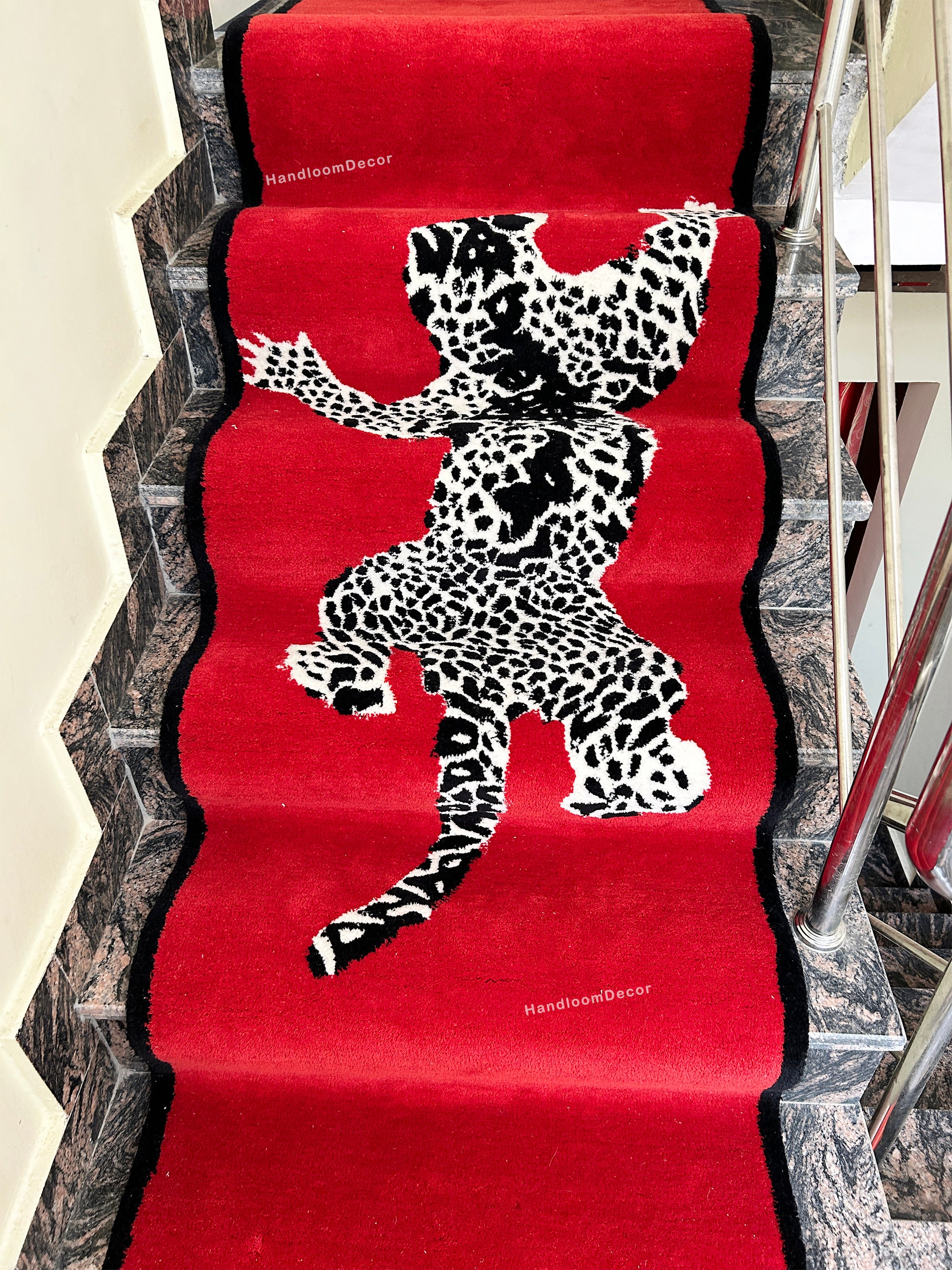 Handmade Stair Runner Leopard Print Rug Tuft Stair Rug Hand Tufted ...