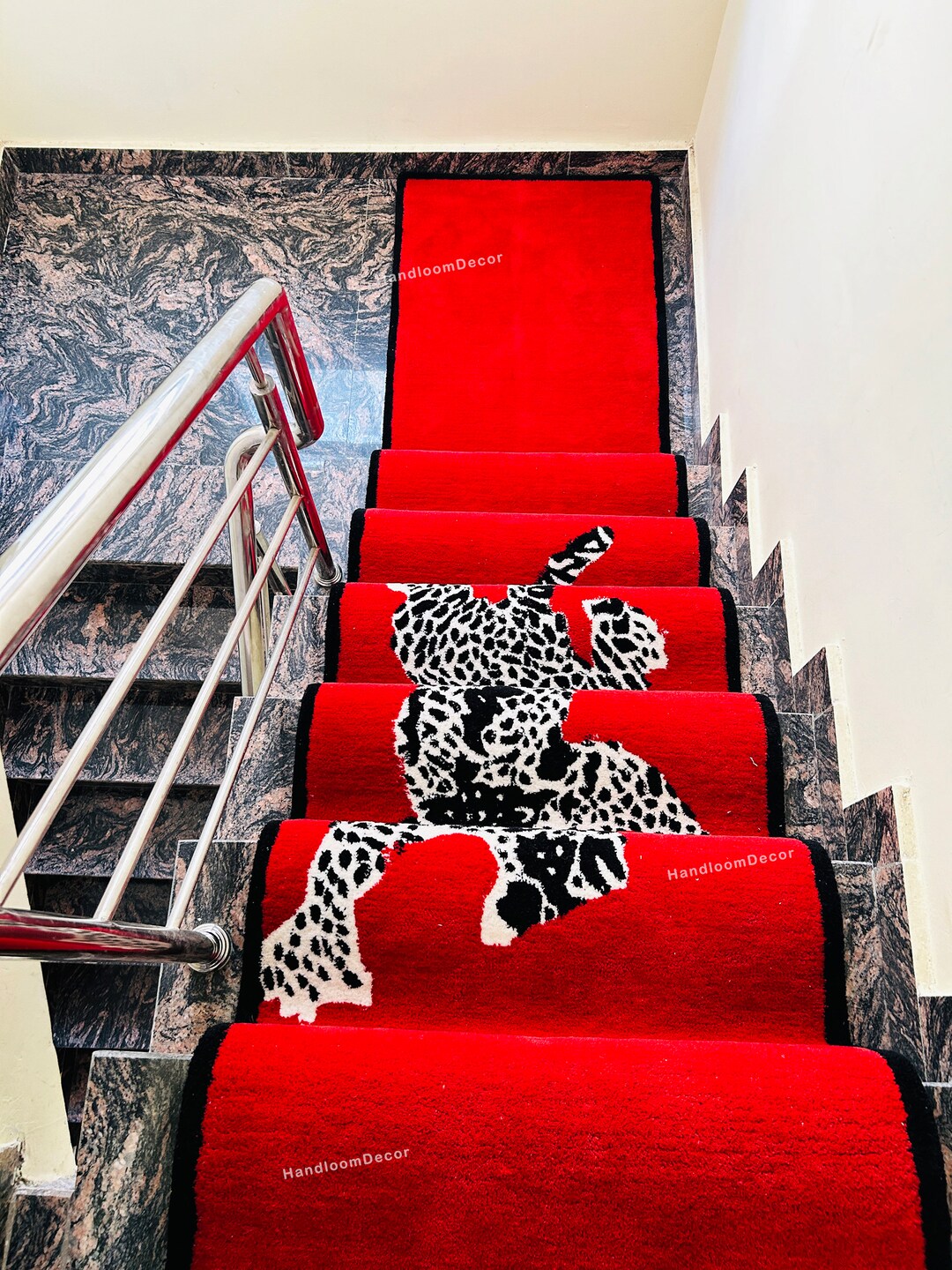 Handmade Stair Runner Leopard Print Rug Tuft Stair Rug Hand Tufted ...