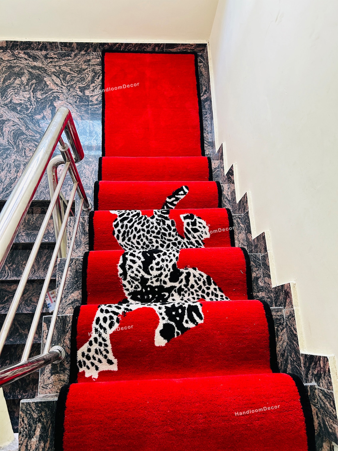 Handmade Stair Runner Leopard Print Rug Tuft Stair Rug Hand Tufted ...
