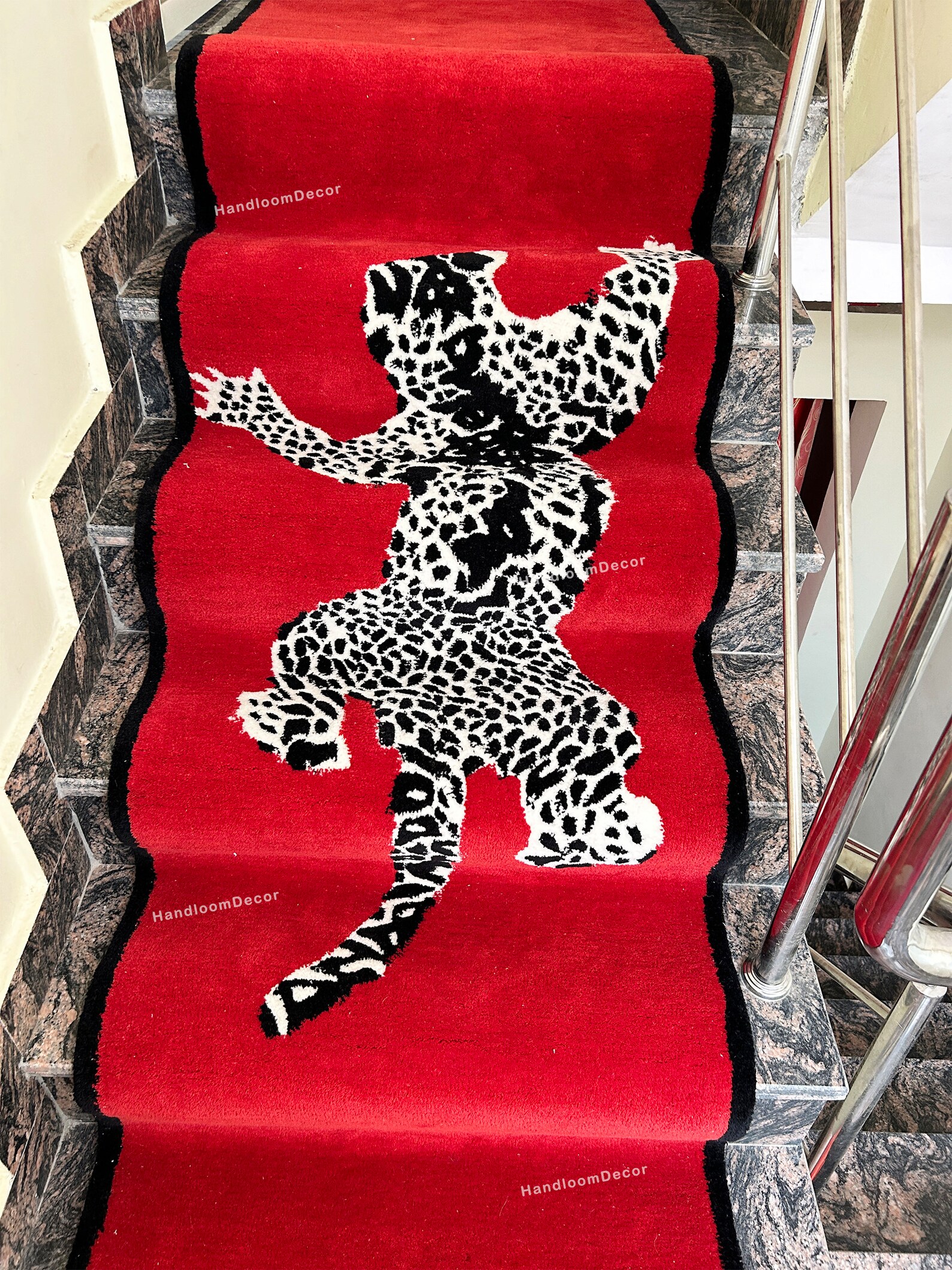 Handmade Stair Runner Leopard Print Rug Tuft Stair Rug Hand Tufted ...