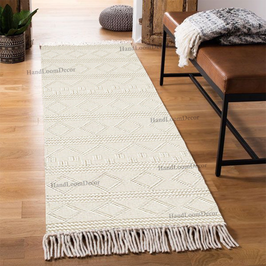 Hand Knotted Rug Chunky Wool Rug Custom Rug off White Rug Handmade Rug ...