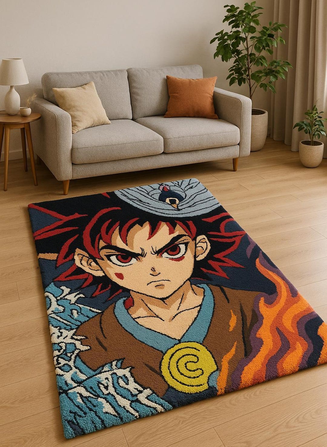Goku Anime Rug, Tufted Rug, Bedroom Rug, Kids Room Rug, Son Goku Rug ...